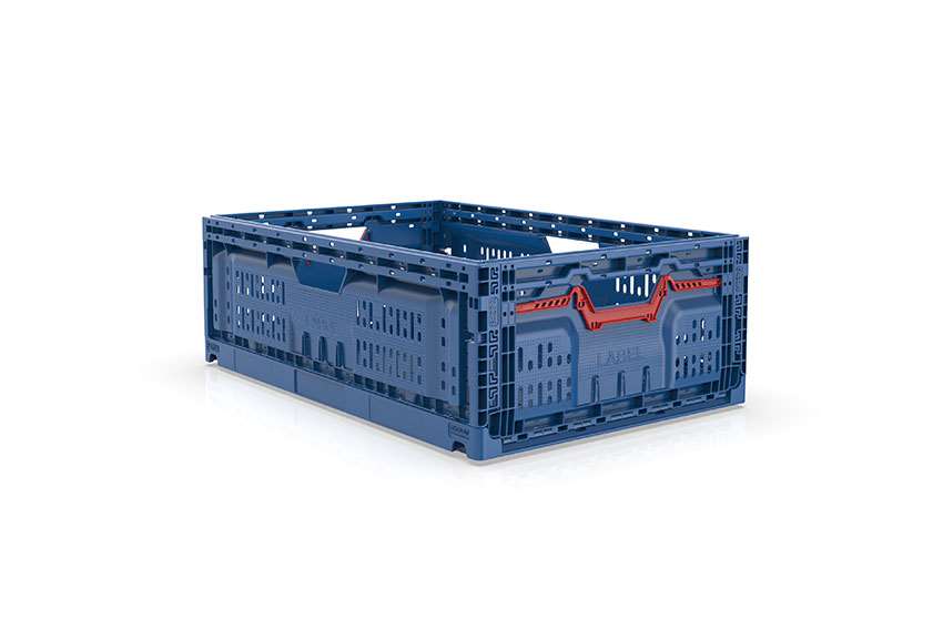 Qubb - Foldable box 600x400x200mm perforated - Blue Line 400X300
