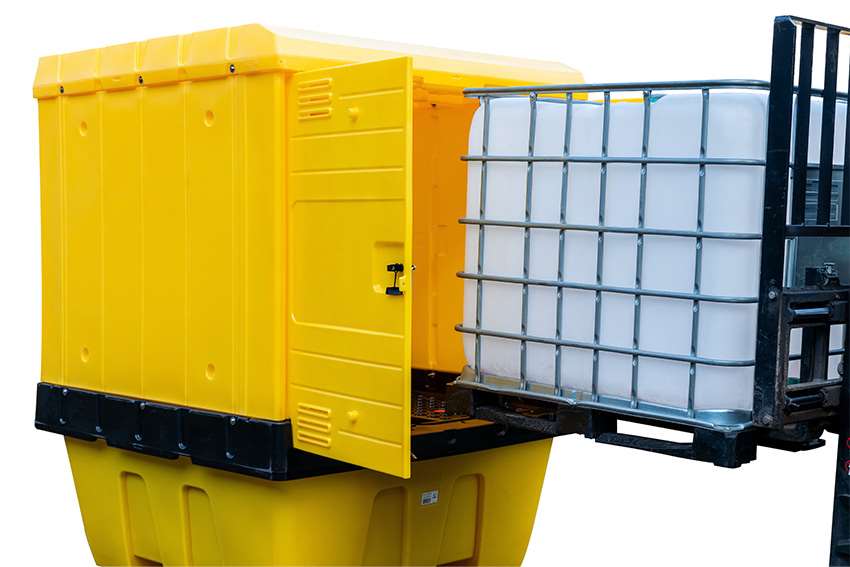 Qubb - Lekbak met overkapping - 1 IBC container - 1260l