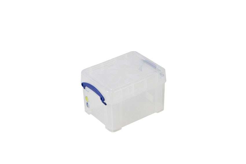 Really Useful Box - Boîte transparente 3l empilable sur le couvercle inclus