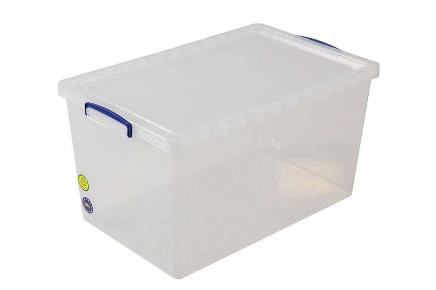 Really Useful Box - Transparent nestable box 83l stackable on included lid